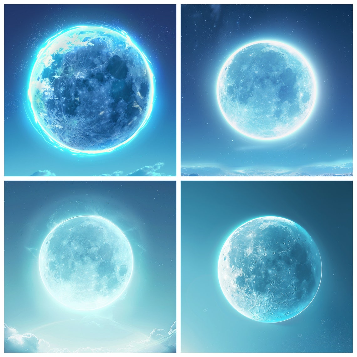 Magical Moon Digital Backdrop Set Maternity Digital Backdrop Overlays ...