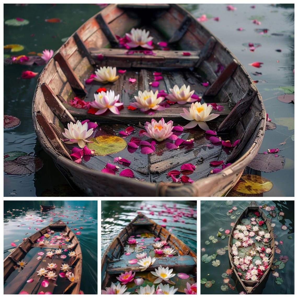 Floral Seas Digital Backdrops Floral Boat Maternity Digital Backdrop ...