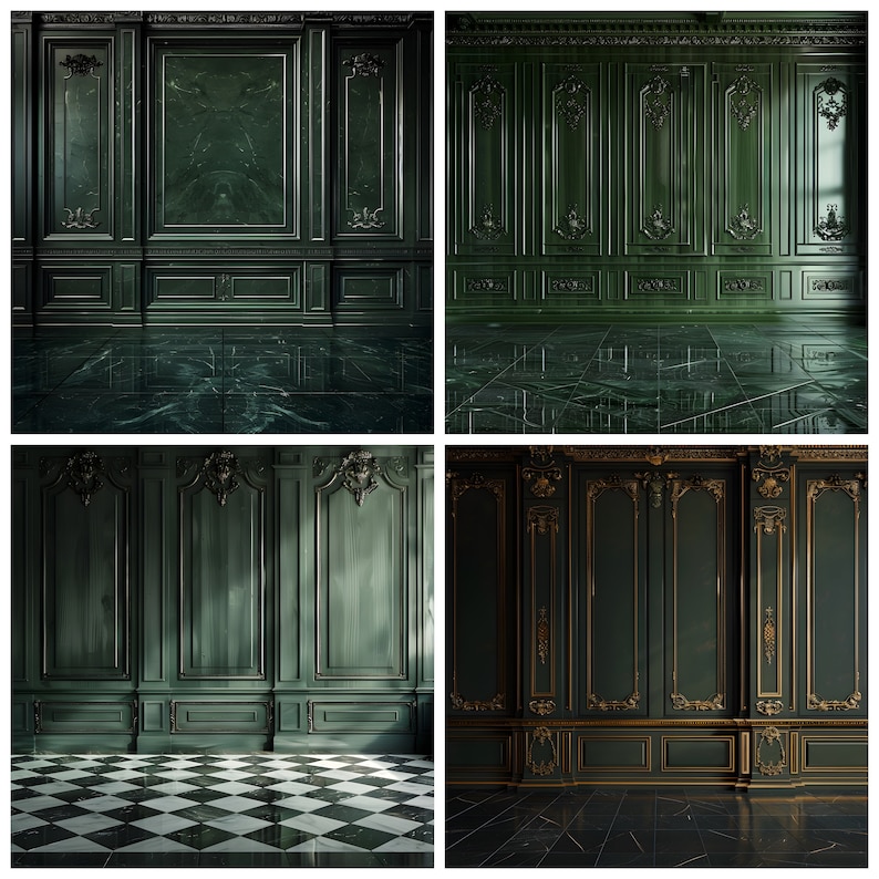 Green Panel Wall Digital Backdrop Set Maternity Digital Backdrop ...