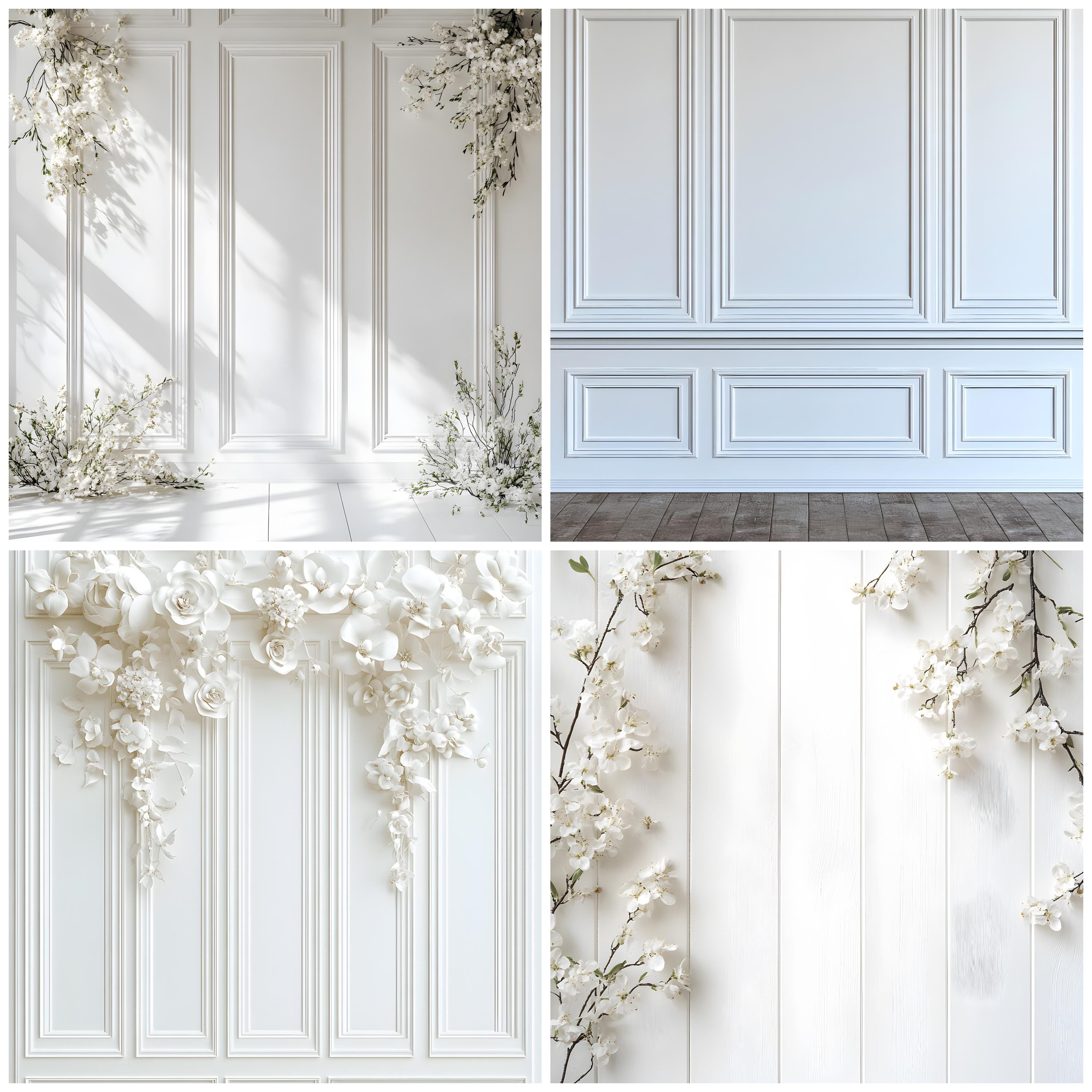 White Panel Wall Digital Backdrop Set Maternity Backdrop Overlays ...