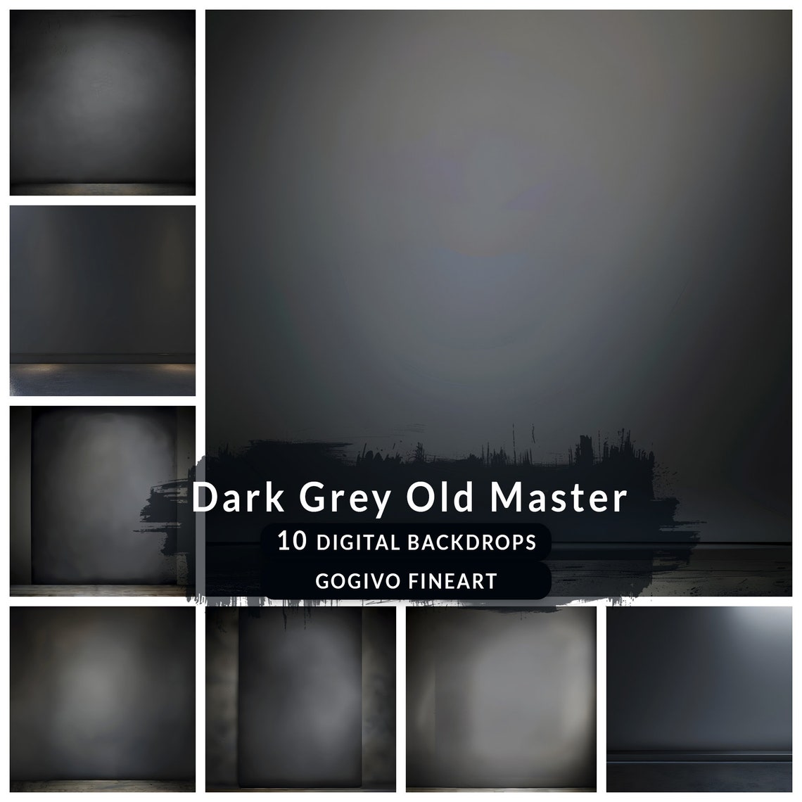 Old Master Digital Backdrop, Dark Grey Fine Art Textures Studio ...