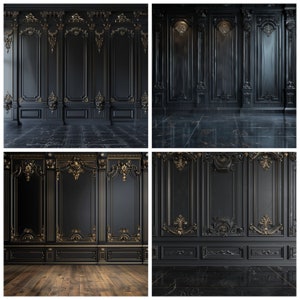 Black Panel Wall Digital Backdrop Set Maternity Digital Backdrop ...