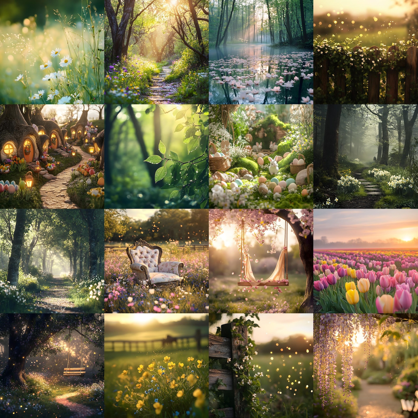 50 Spring Digital Backdrops for Photography | Easter Backgrounds Bundle ...