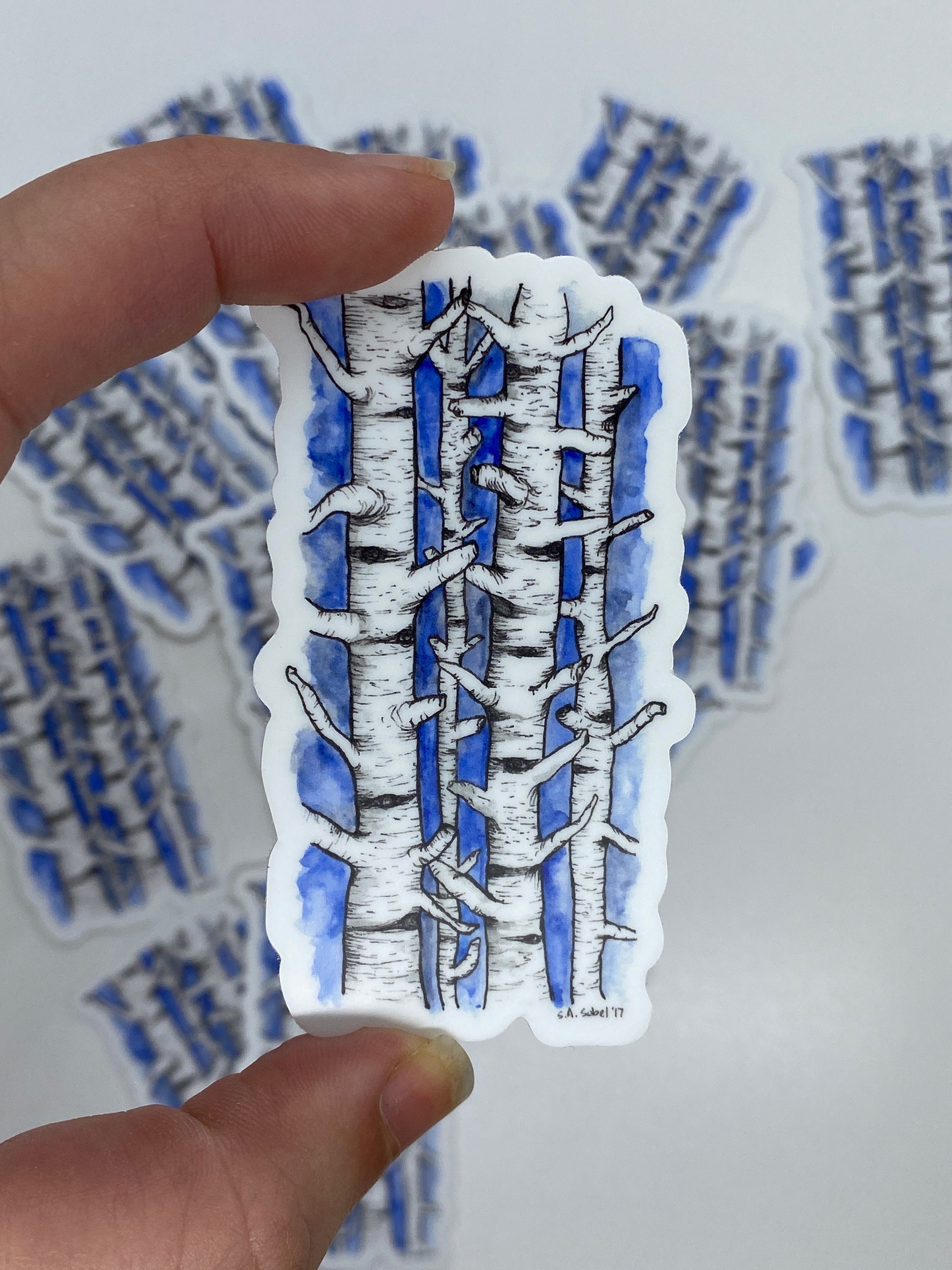 Birch Tree Sticker | 3" and 4" Vinyl Sticker - Etsy