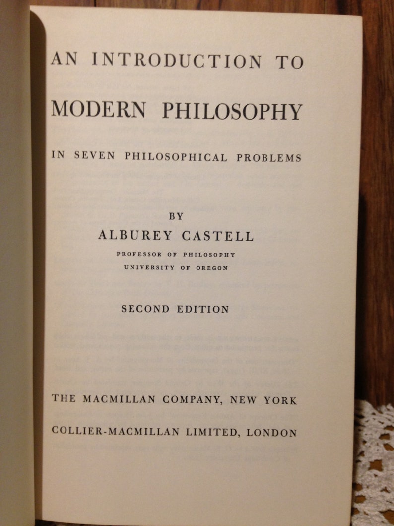 An Introduction to Modern Philosophy Second Edition 1963 Yellow Cloth ...