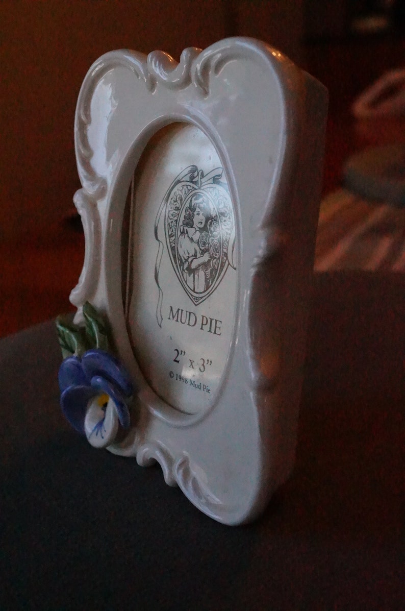 Vintage Ceramic Pottery Picture Frame Fancy Painted Flower - Etsy