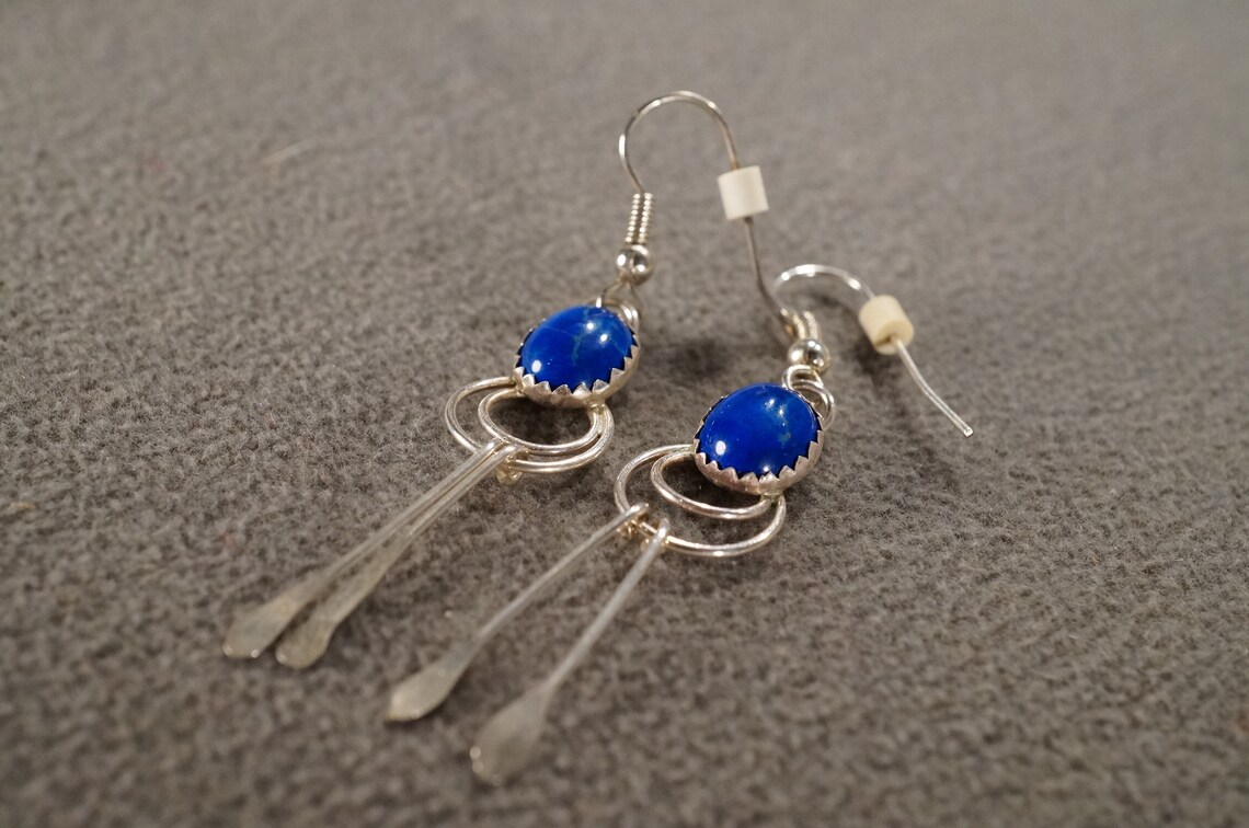 Vintage Pierced Earrings Sterling Silver Dangle Drop Settings 2 Oval ...