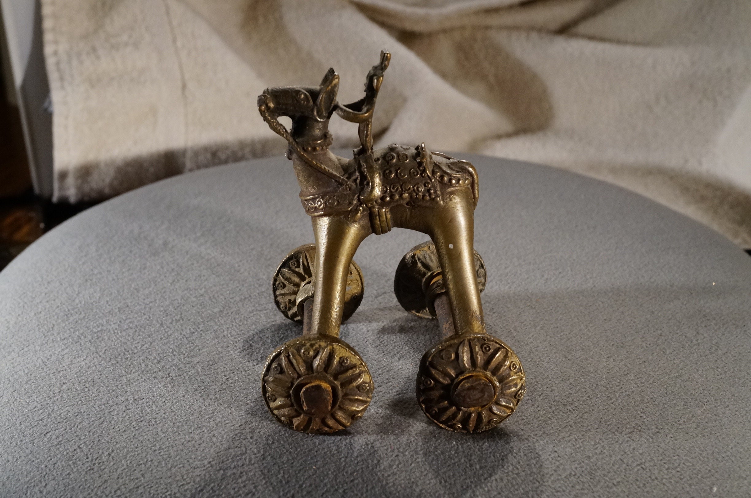 Antique Vintage Africantribal Temple Camel Rider Statue Figural Wheels ...