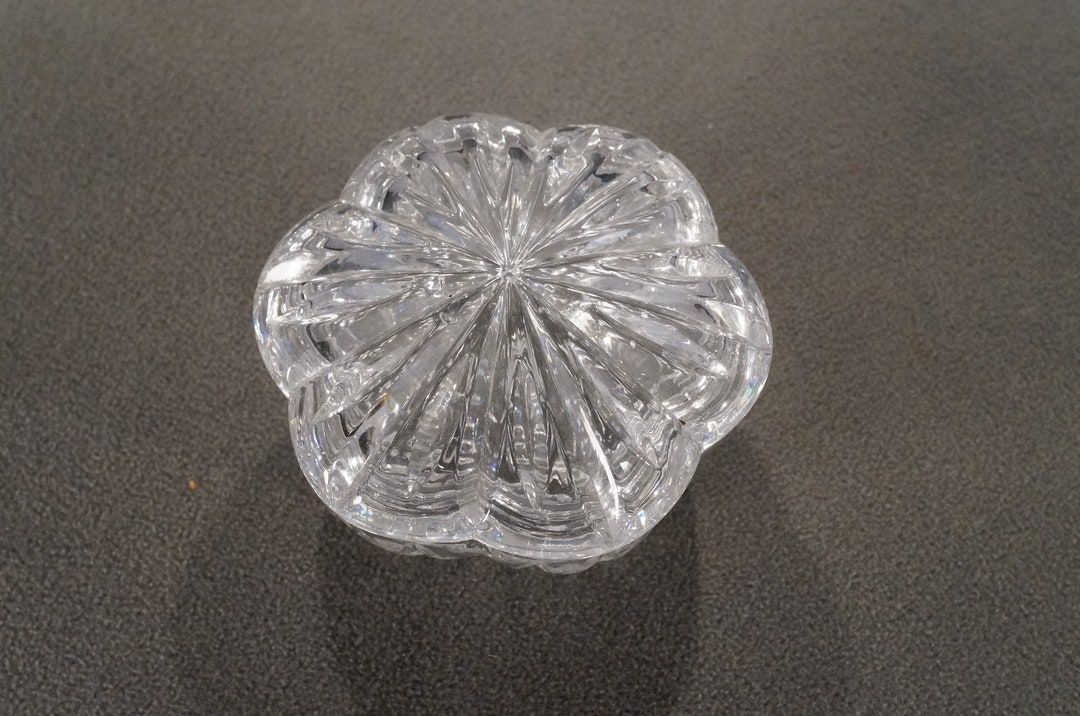 Vintage Gorham Crystal Clear Crystal Glass Round Shape Trinket Jewelry ...