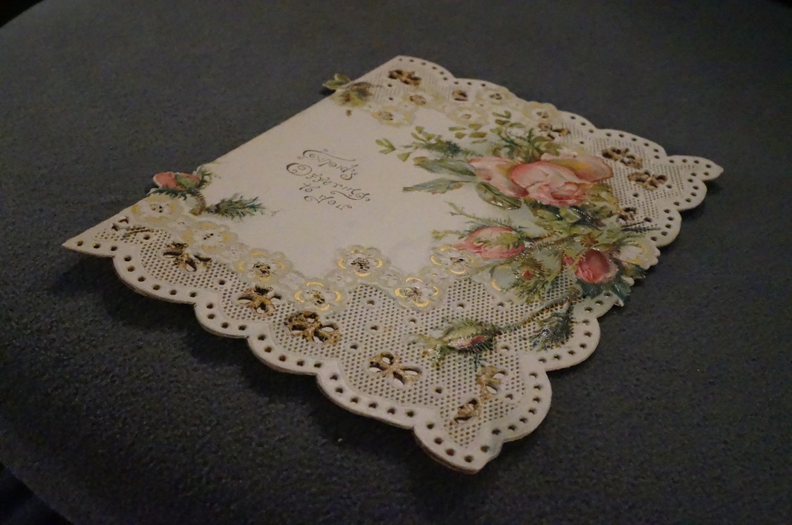 Antique 1800 Victorian Era Sweet Heart Valentine Card Embossed - Etsy