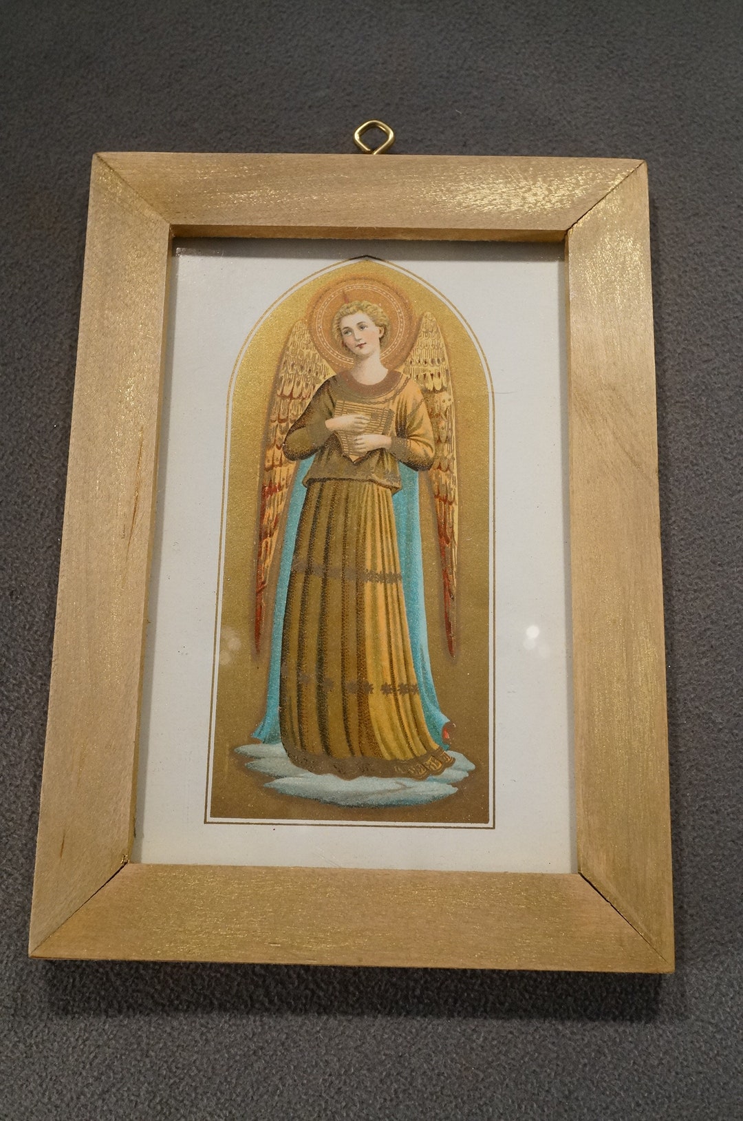 Antique Vintage Framed Print Musical Angel From Linaiuoli Triptych ...