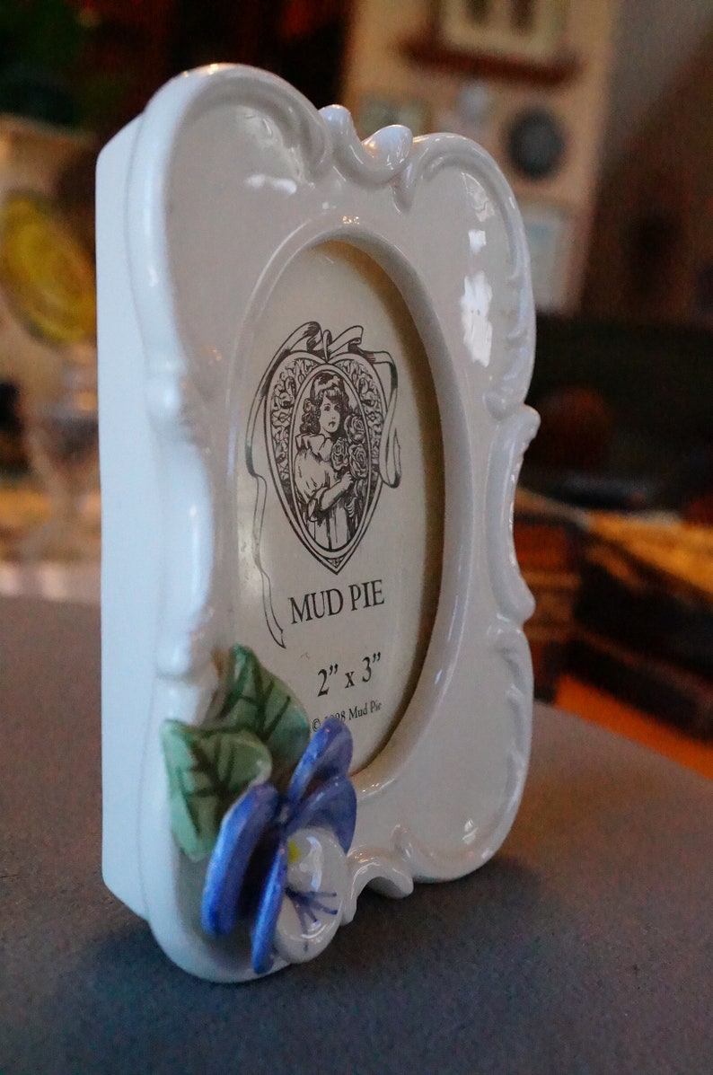 Vintage Ceramic Pottery Picture Frame Fancy Painted Flower - Etsy