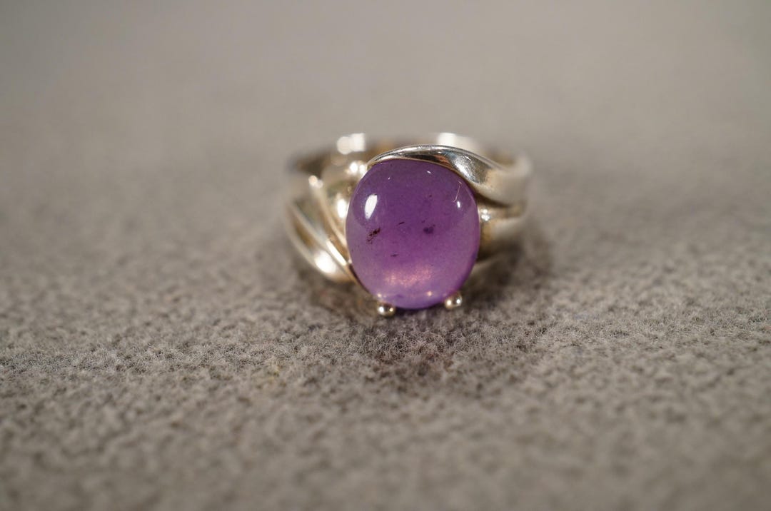 Vintage Wedding Band Stacker Design Ring Sterling Silver Oval Prong Set ...