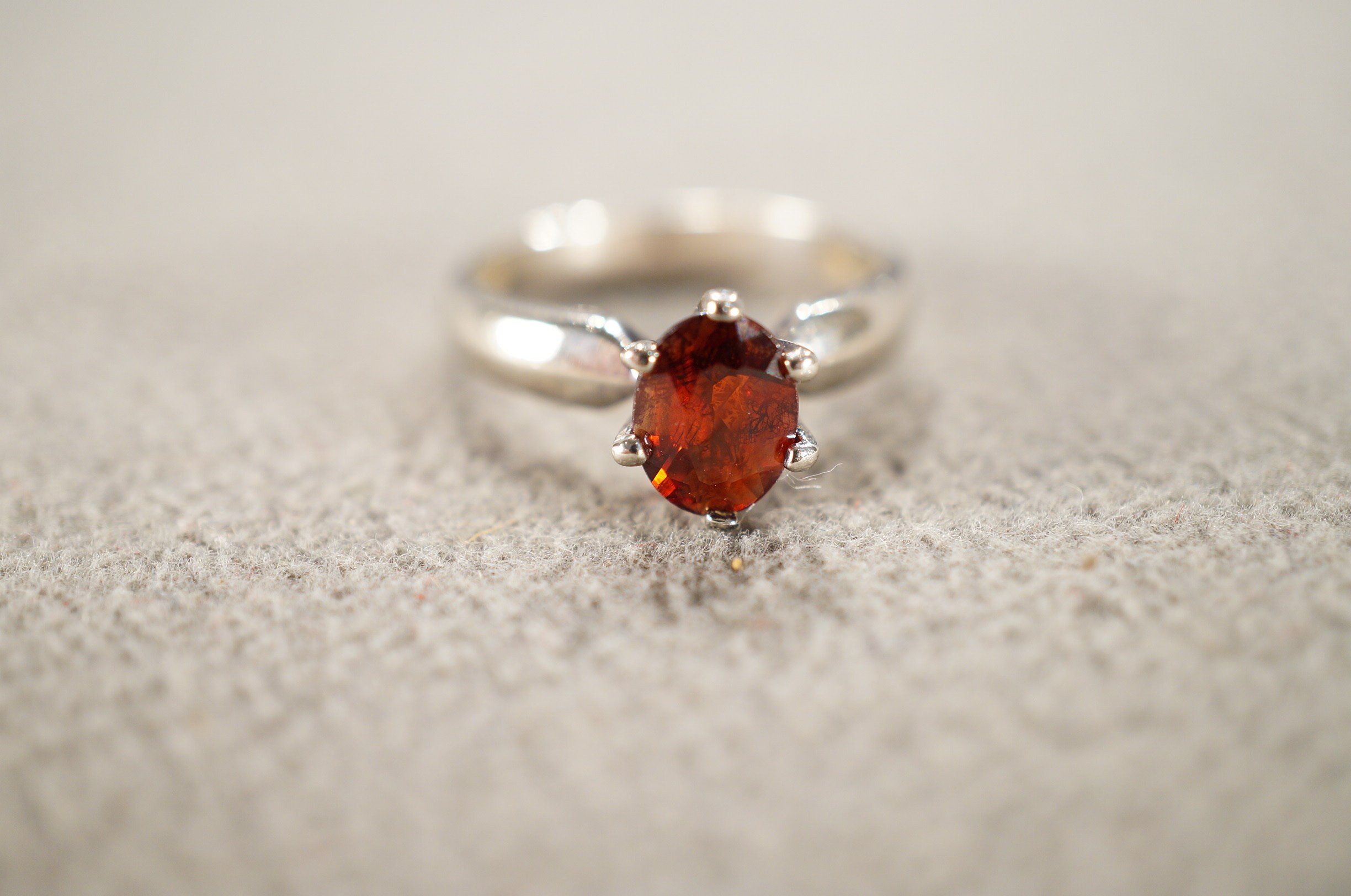 Vintage Wedding Band Stacker Design Ring Sterling Silver Oval Prong Set ...