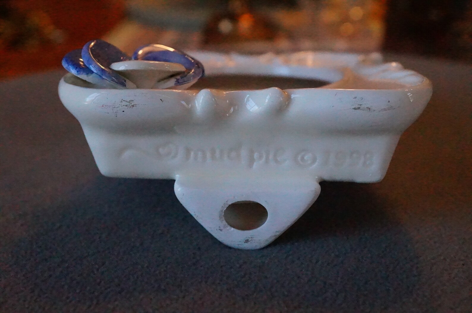 Vintage Ceramic Pottery Picture Frame Fancy Painted Flower Design Frame ...
