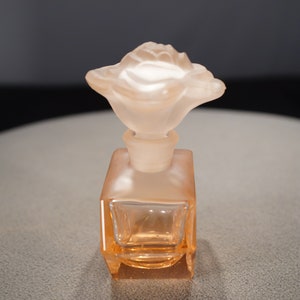 Antique Vintage Perfume Bottle Stopper Dauber Frosted Pink Glass ...