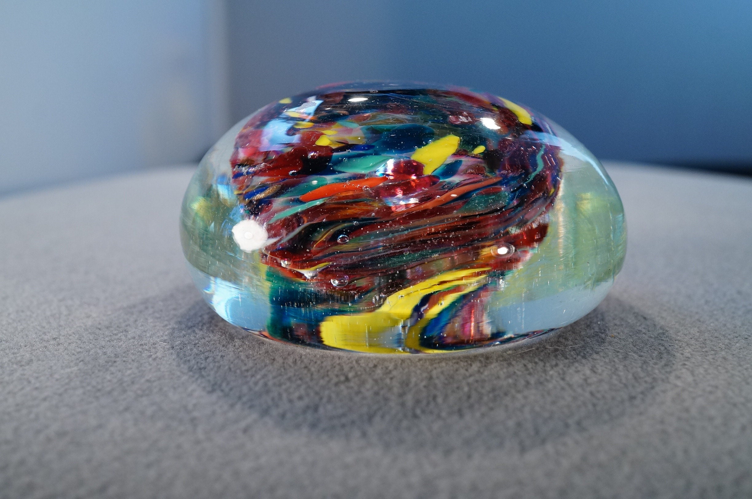 Vintage Art Glass Paperweight Detailed Multi Colored Swirled - Etsy
