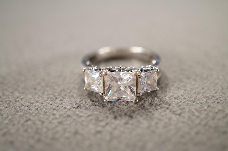 Vintage Wedding Band Stacker Design Ring Sterling Silver 9 Round Square ...