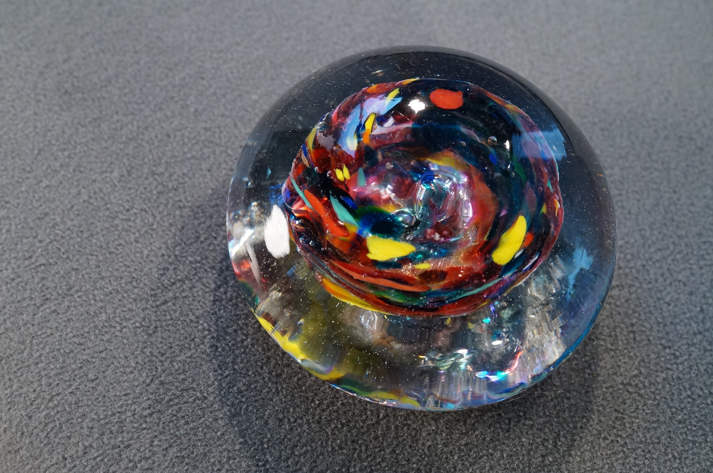 Vintage Art Glass Paperweight Detailed Multi Colored Swirled - Etsy