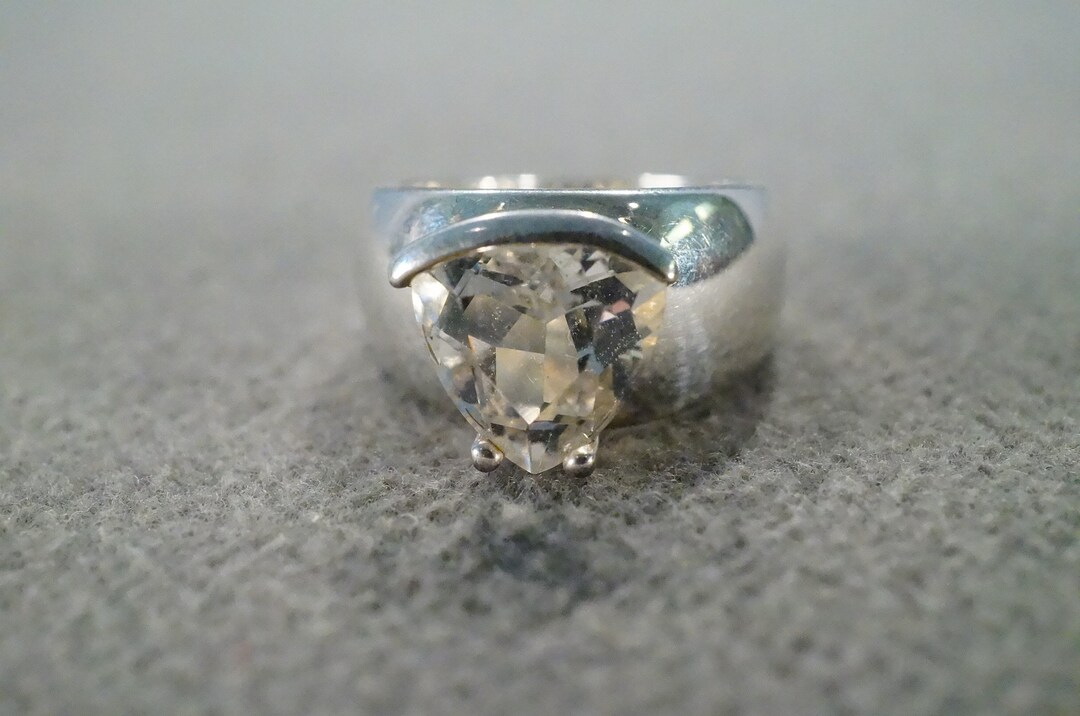 Vintage Wedding Band Stacker Design Ring Sterling Silver Trillion ...