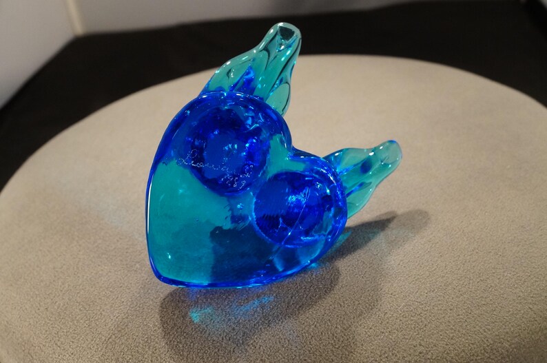 Vintage Turquoise Glass Double Bluebird Blue Bird of Happiness Bluebird ...