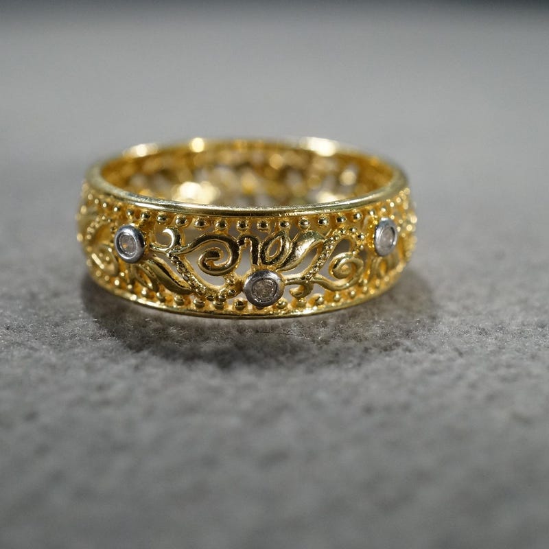 Bezel Set Ring Filigree - Etsy