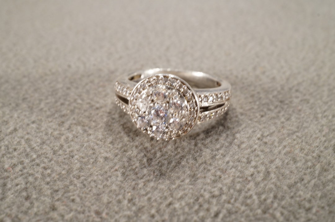 Vintage Wedding Band Stacker Design Ring Sterling Silver Multi Round ...