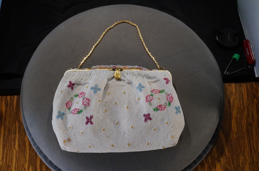Antique Vintage French Dofan Evening Purse Handbag Evening Design Multi ...