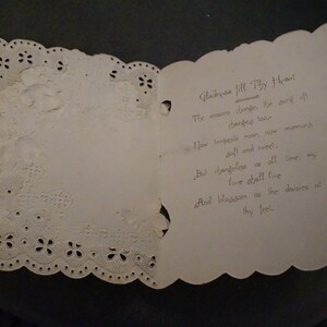 Antique 1800 Victorian Era Sweet Heart Valentine Card Embossed Curved ...