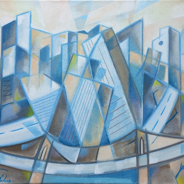 Cubist Cityscape - Etsy