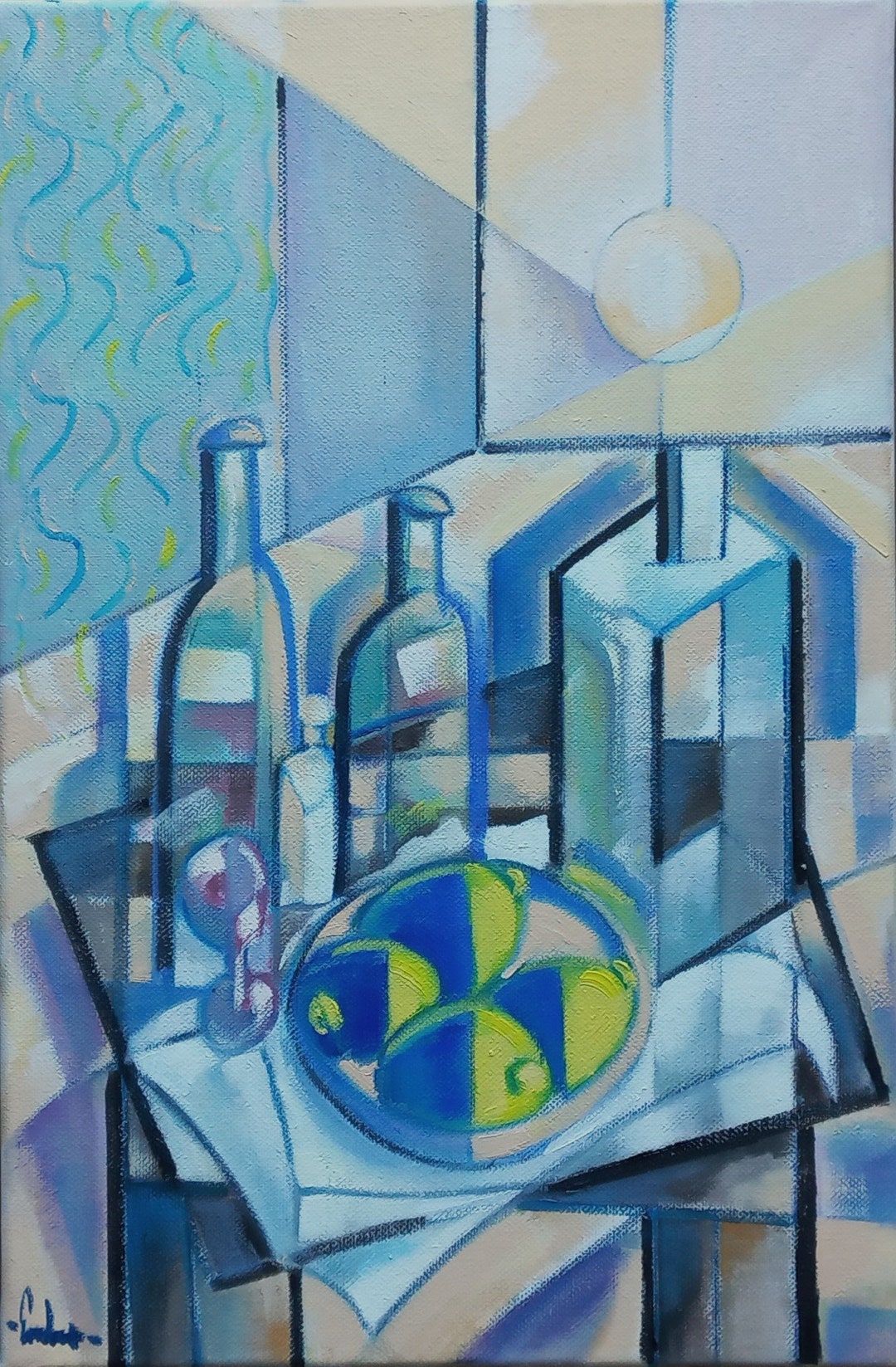 Still Life With Table Lamp - Oil on Canvas - Etsy