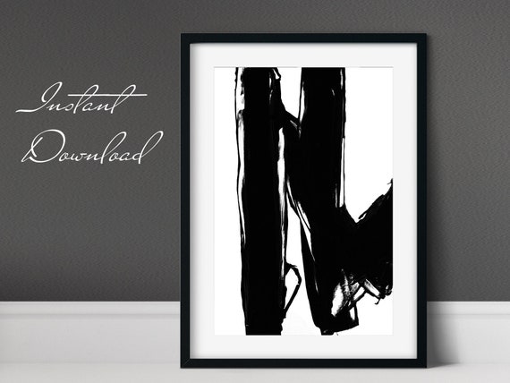 Black and White Printable Art Instant Download Abstract Art | Etsy
