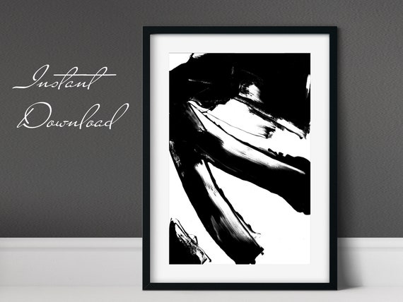 Black and White Printable Art Instant download Abstract Art | Etsy