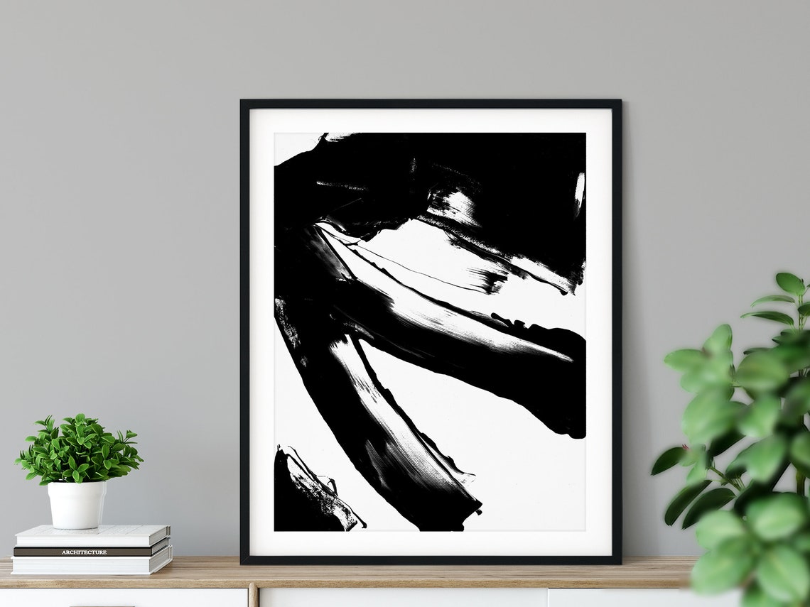 Black and White Printable Art Instant Download Abstract Art | Etsy