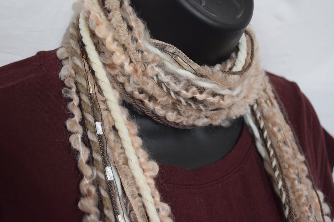 Neutral Colors Skinny Scarf Boho Fashion Accessory - Etsy