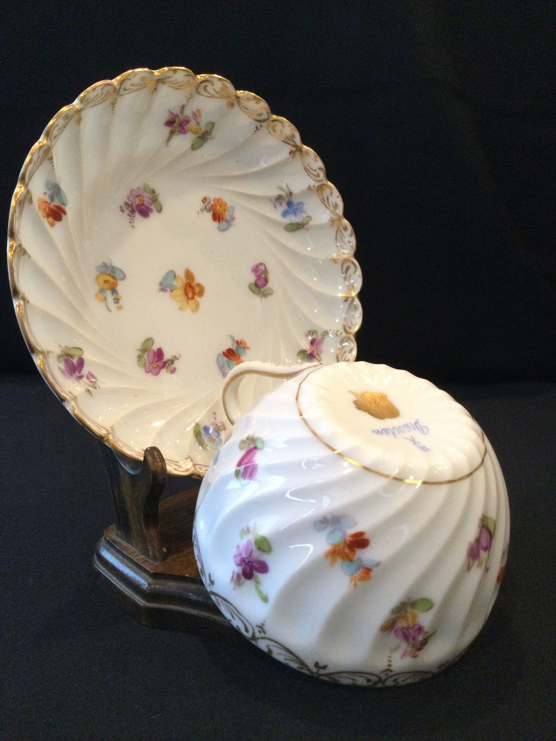 DRESDEN Porcelain Tea Cup and Saucer Set - Etsy