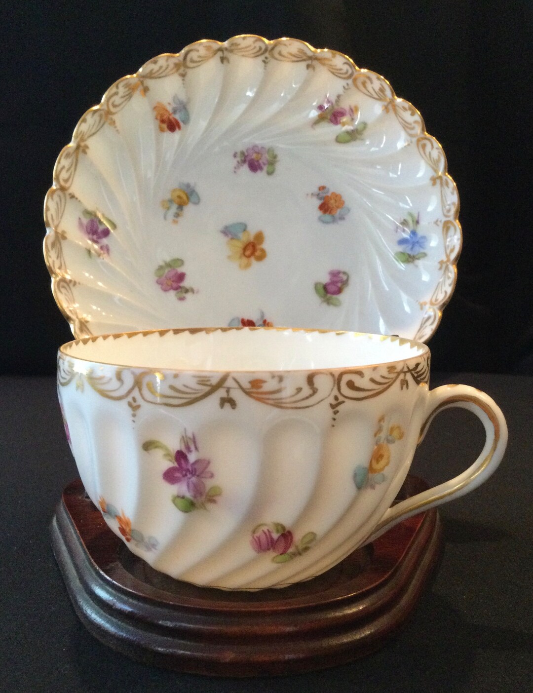 DRESDEN Porcelain Tea Cup and Saucer Set - Etsy