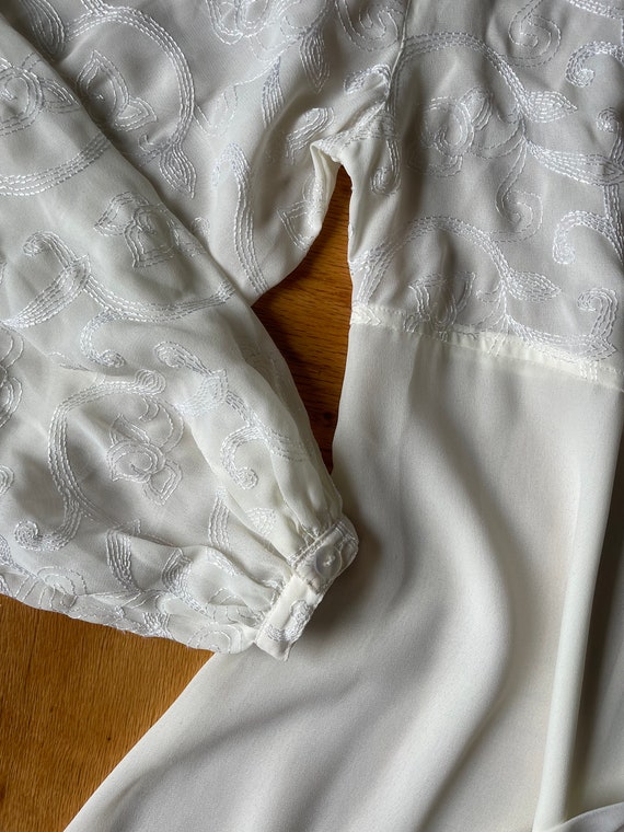 Vintage 2000’s sheer split front embroidered babydoll… - Gem