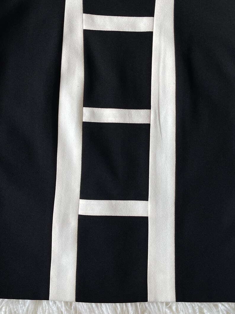 Vintage 90s Does 60s Mod Squares Black & White Mini Sheath Dress Kenar ...