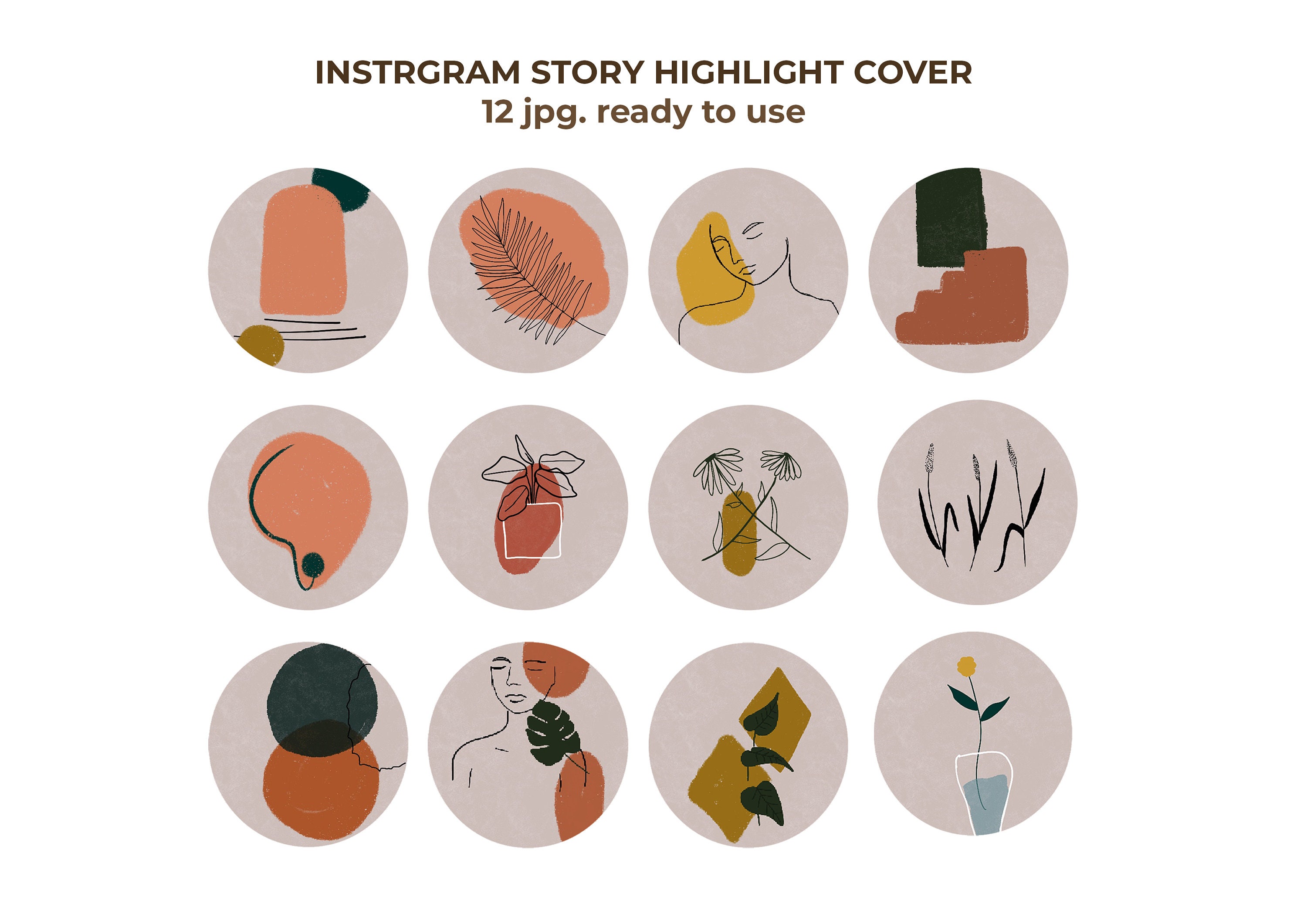 LIMITED EDITION 12 Instagram Covers Abstract Instagram | Etsy