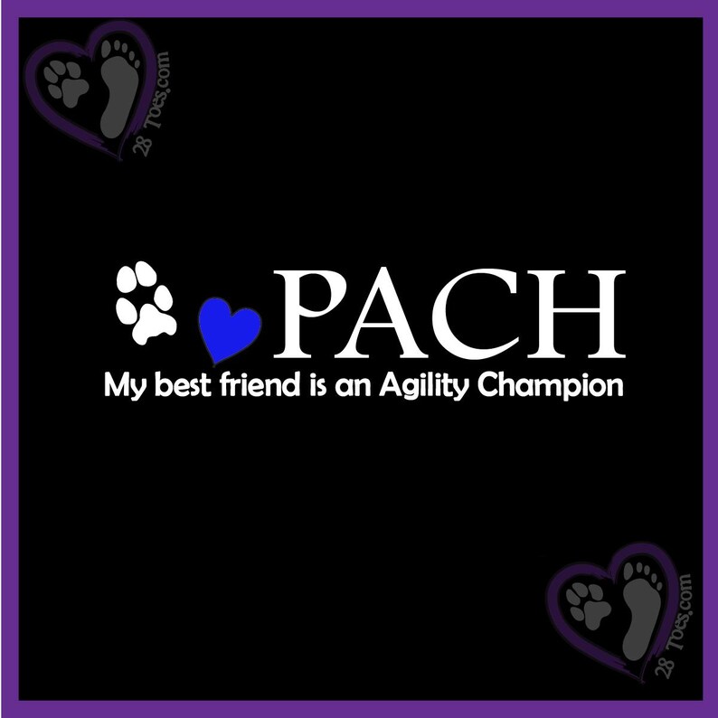 PACH Sticker - 2 Color: Dog Agility Vinyl Sticker. Customization ...
