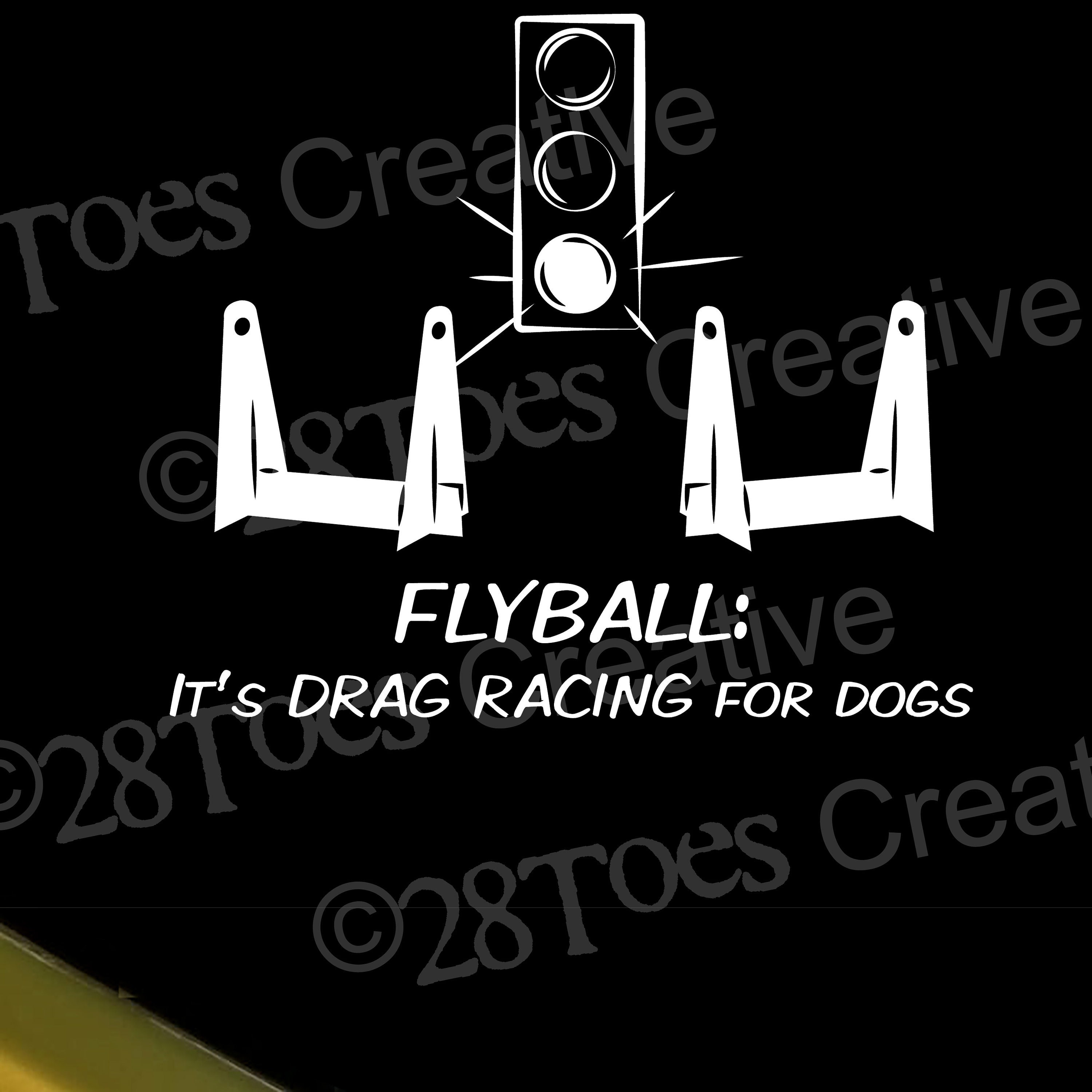 Flyball - Drag Racing: Dog Agility Vinyl Sticker. Customization ...