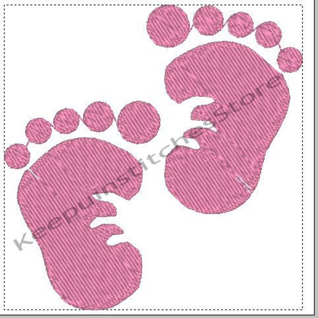 Baby Footprints Embroidery File - Etsy
