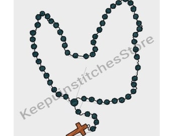 Rosary Embroidery File - Etsy