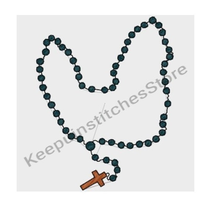 Rosary Embroidery File - Etsy