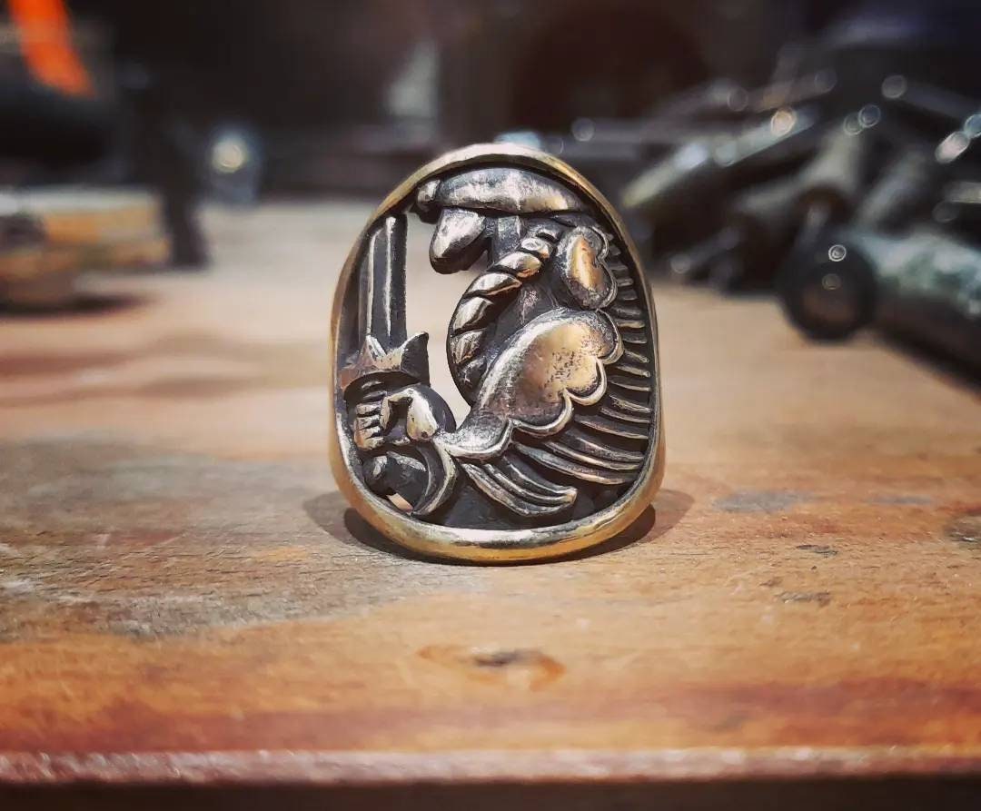 Military Insignia Signet Ring 2.5cm High Up-cycling - Etsy