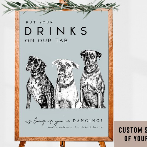 Pet Wedding Bar Sign Open Bar Acrylic Sign Custom Dog - Etsy