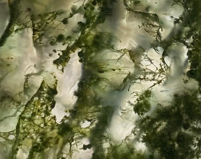 Green Moss Agate Unpolished Slab, Lapidary, Cabochons, Jewelry, Lamp ...