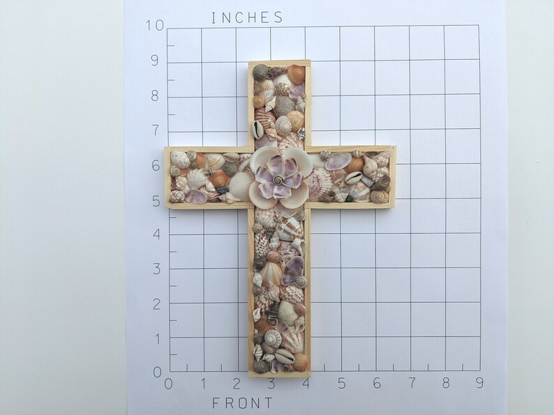 Seashell Cross Hanging Wooden Wall Decoration Natural Shells - Etsy