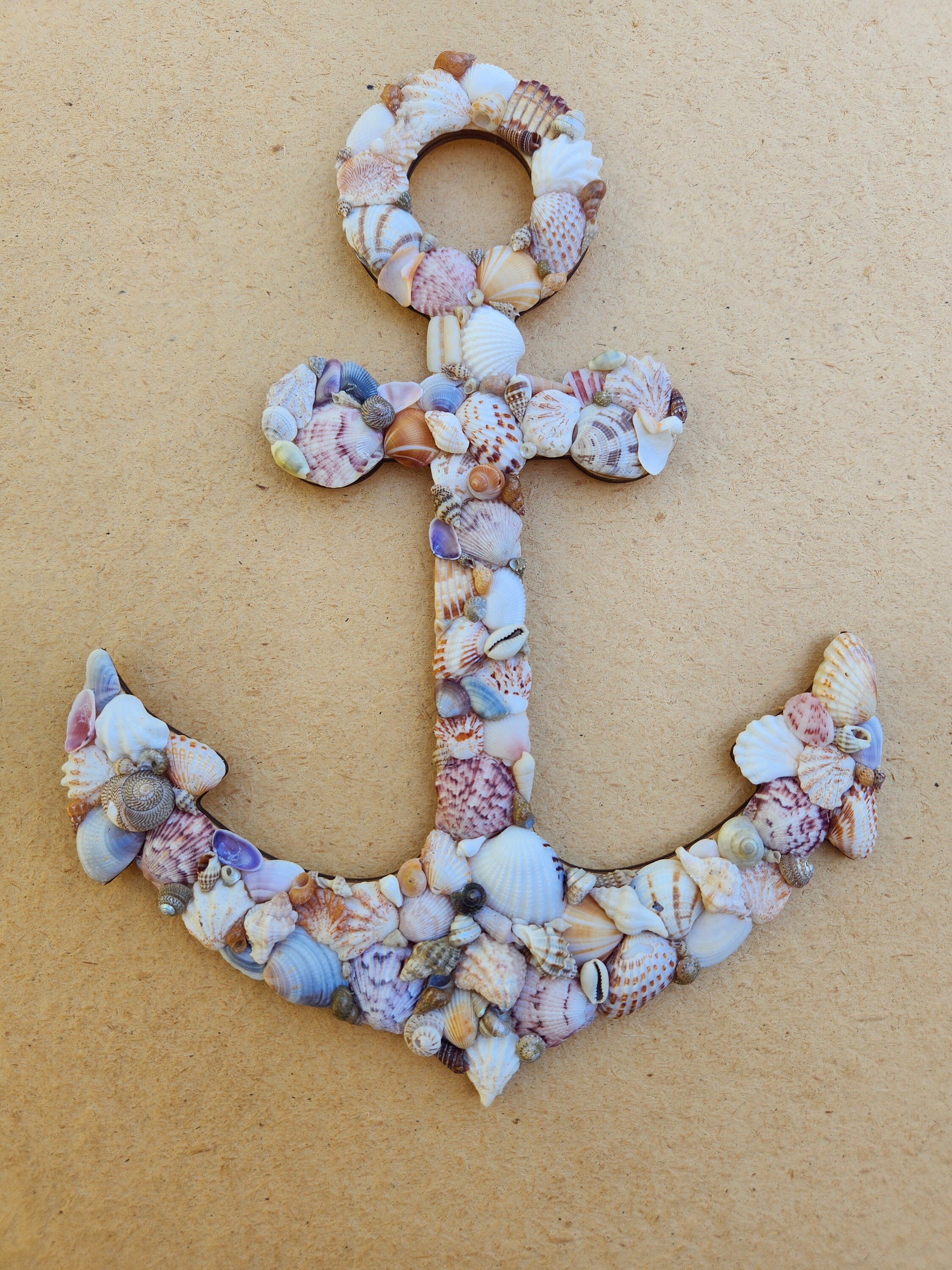 Sea Shell Anchor Wall Decor Wooden Anchor Wall Hanging Coastal Beach ...
